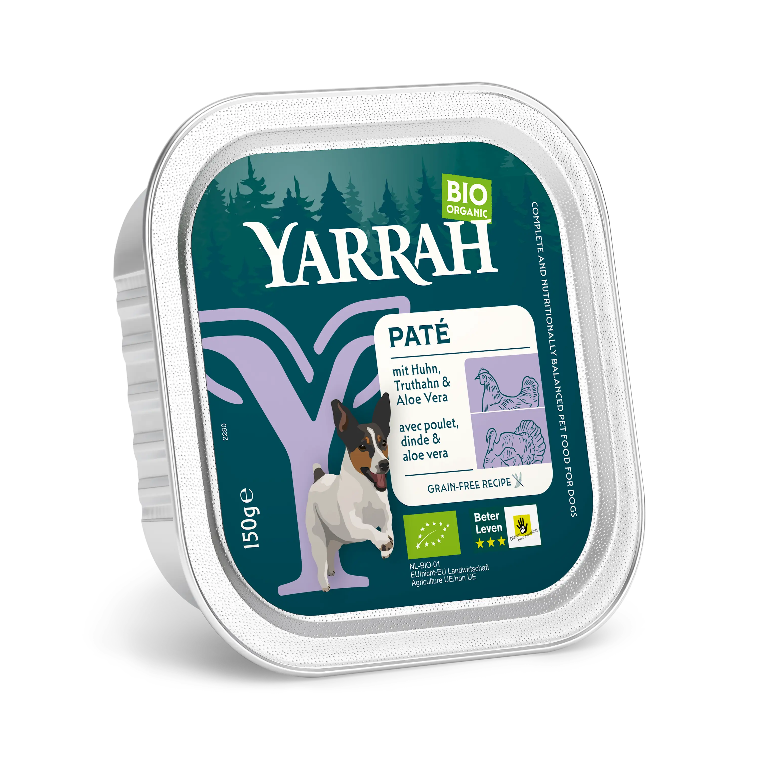 Organic dog food pâté with chicken and turkey | 9114