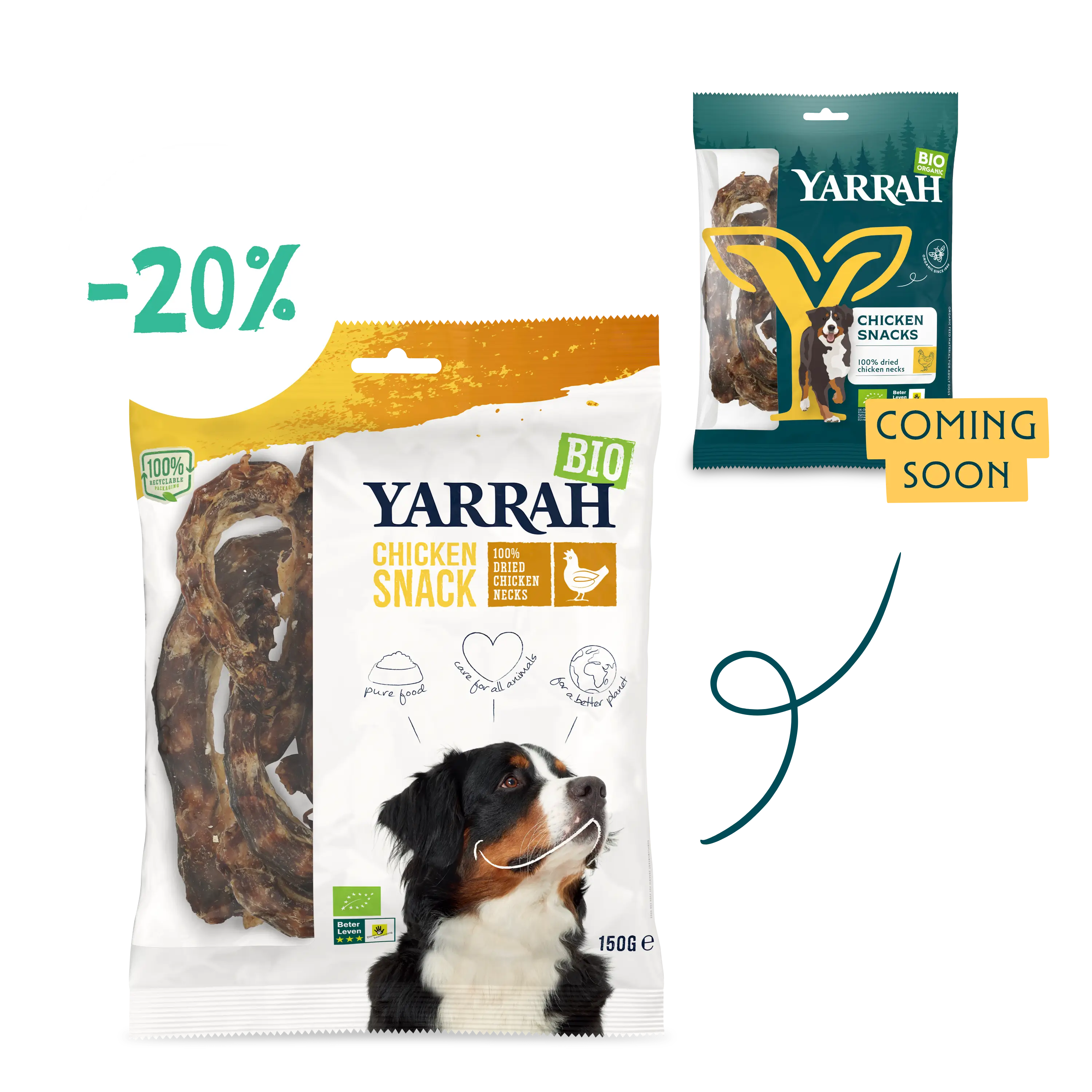 Organic Dog Treats Chicken Necks - Yarrah