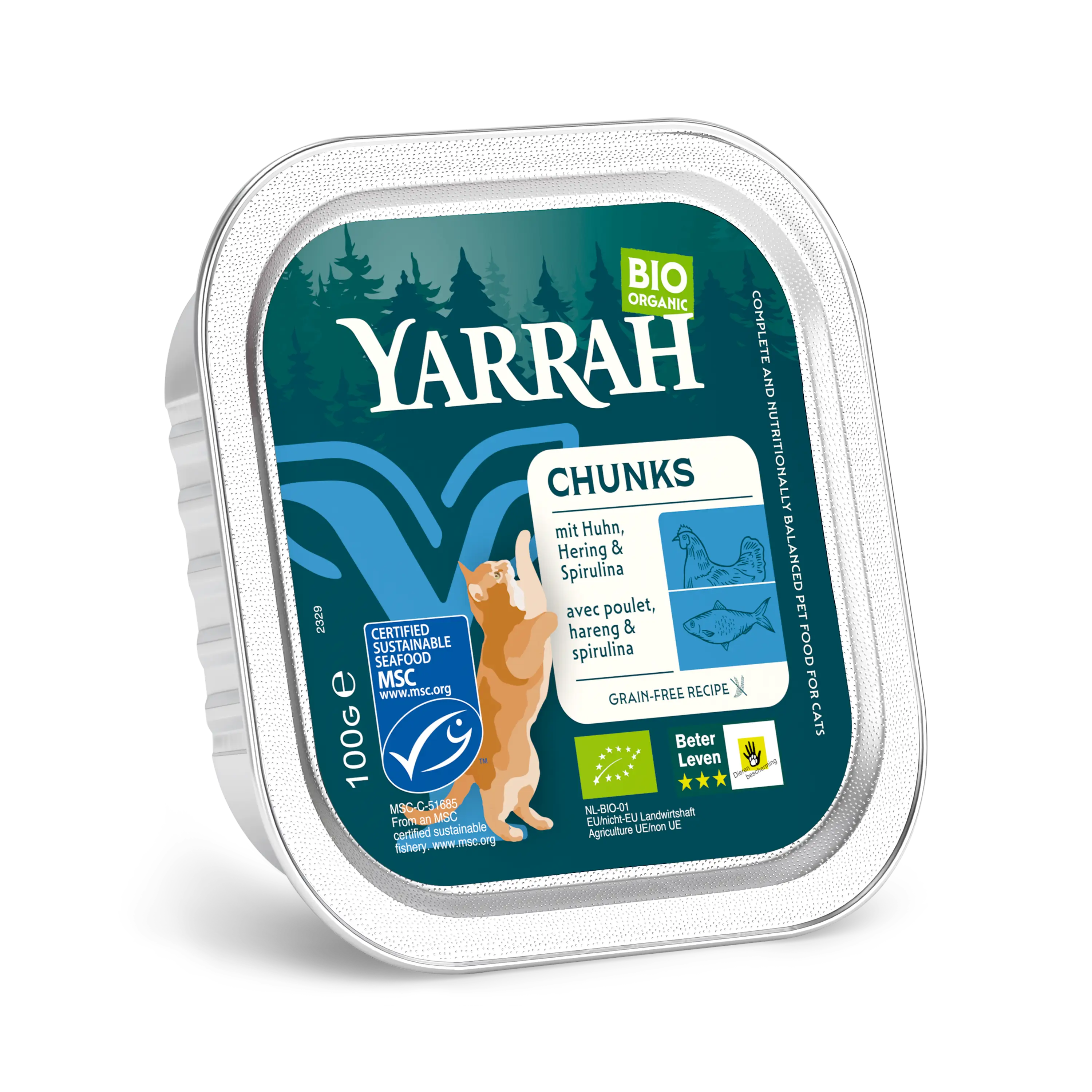 Organic Cat Food – MSC Fish Chunks with Spirulina | Yarrah